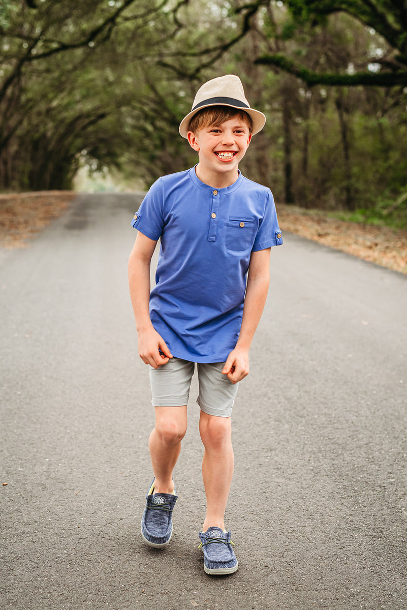 Bright Indigo Tab Tee – Sawyer & Finn Clothing